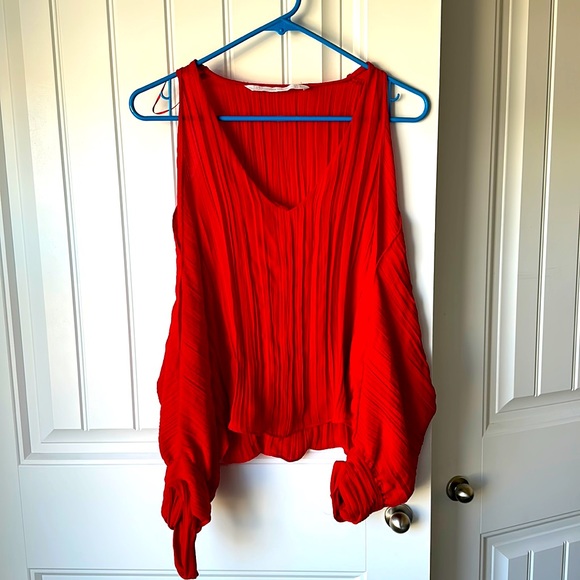 Zara | Tops | Zara Red Blouse | Poshmark